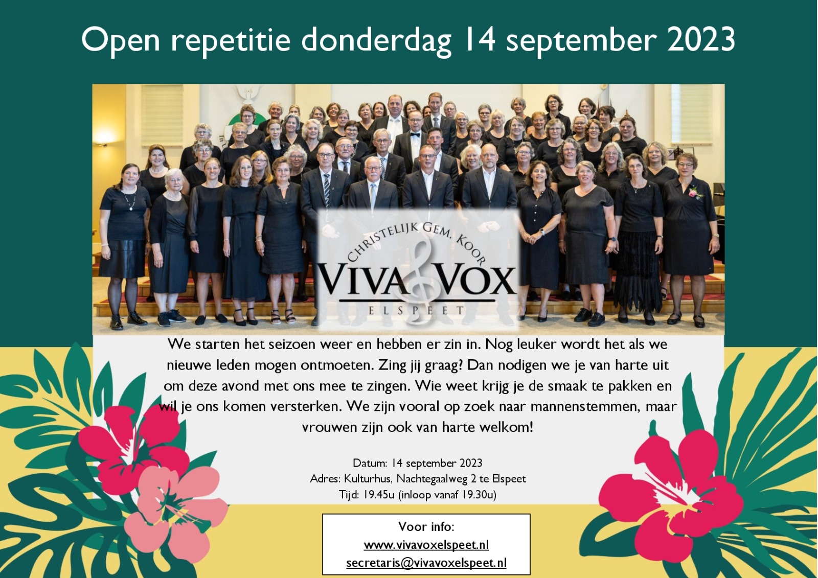 Open repetitie donderdag 14 september 2023 Viva Vox - Elspeet.nu
