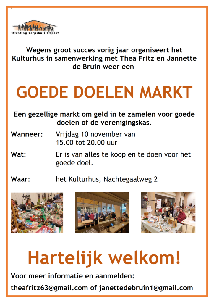 GOEDE DOELEN MARKT 10-11-2023 - Elspeet.nu